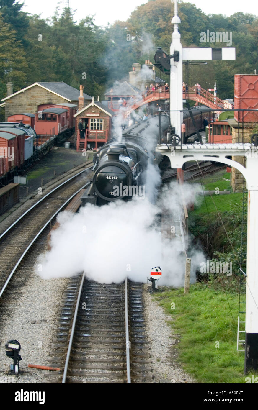 Loco vapeur à Goathland l'emplacement de l'Harry Potter Flims Photo ...