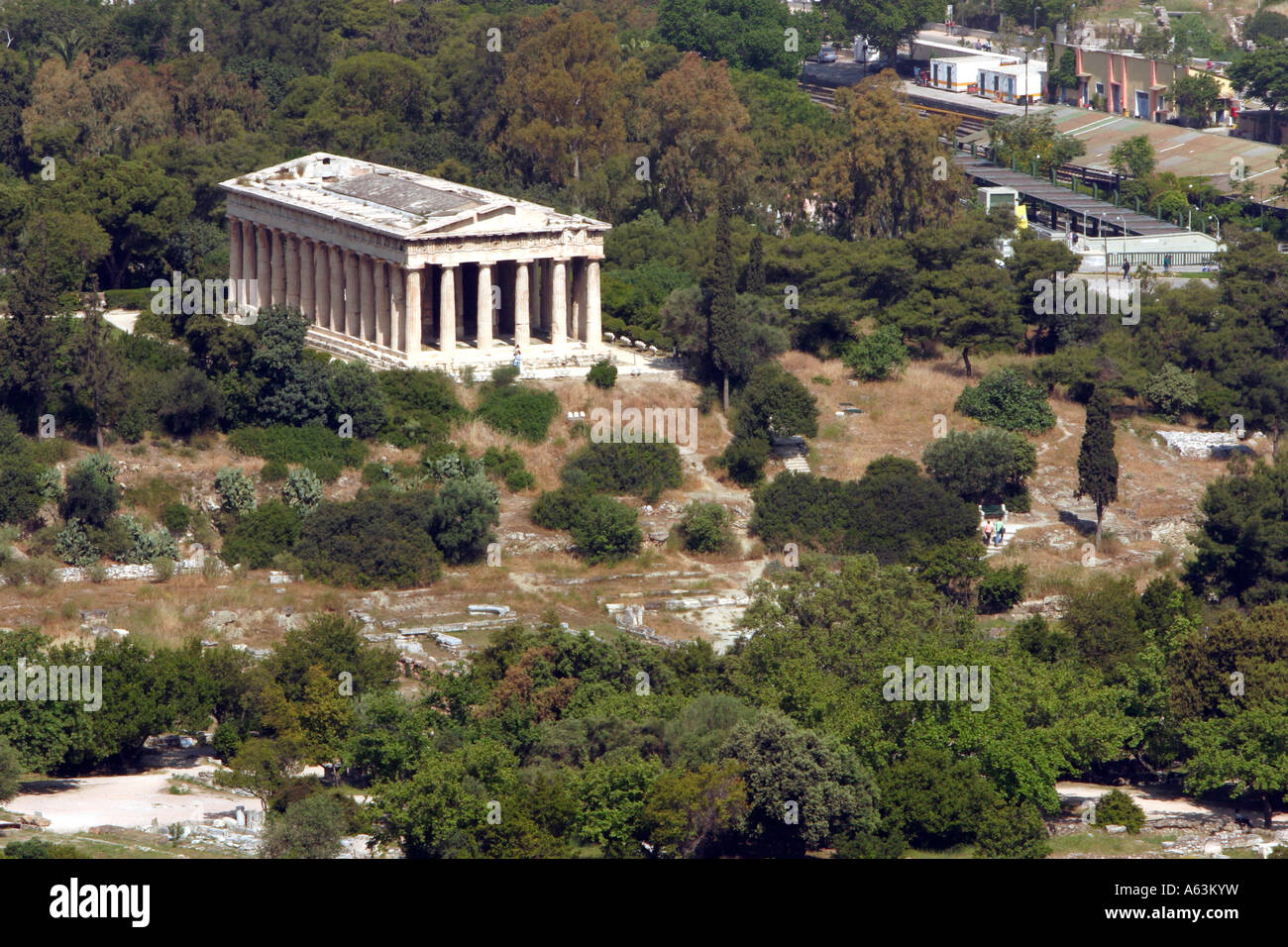 L'ancienne Agora avec le Temple d'Héphaïstos Athènes Grèce Photo Stock ...