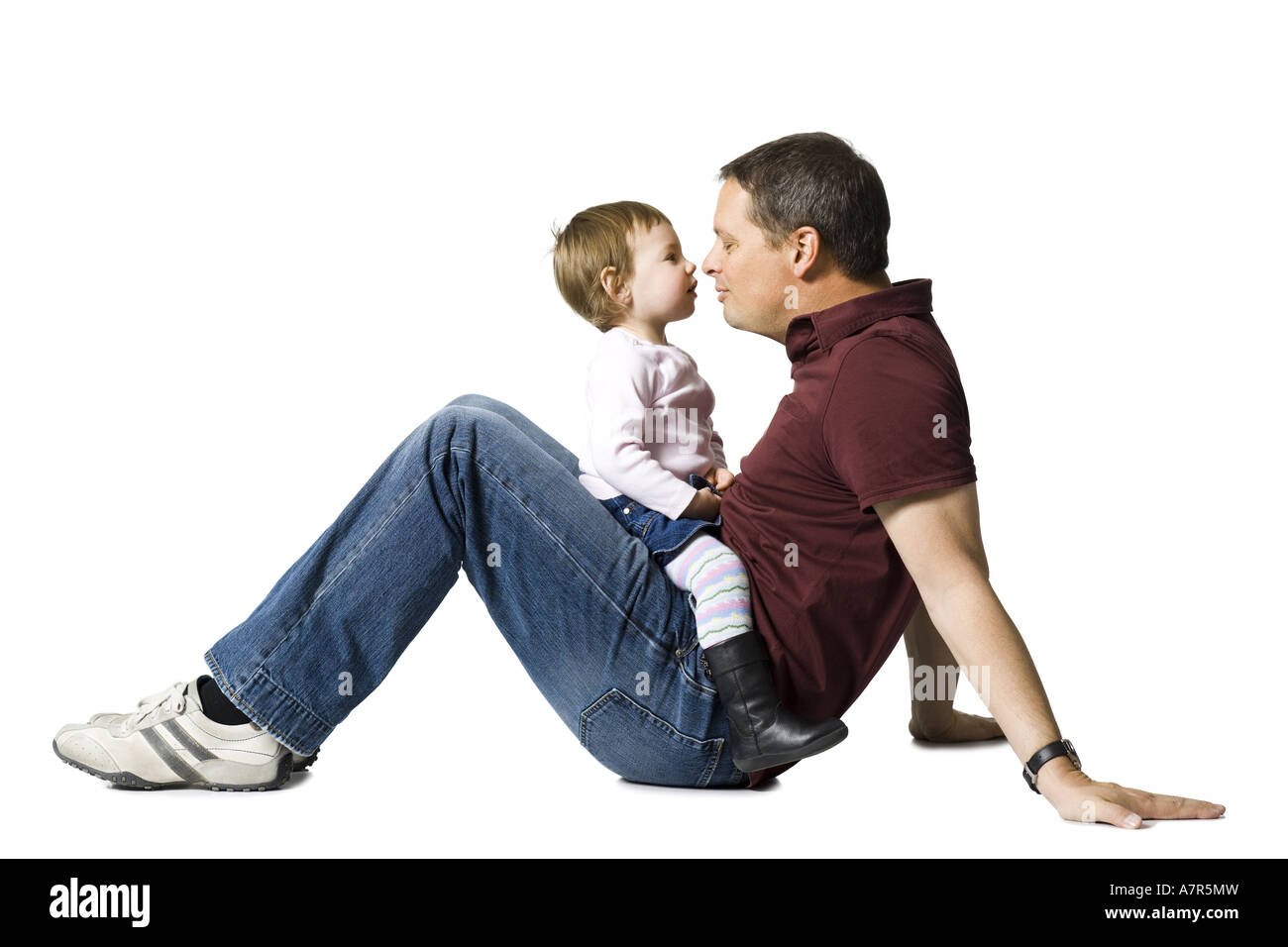 Silhouette enfant assis profil Banque de photographies et d’images à ...