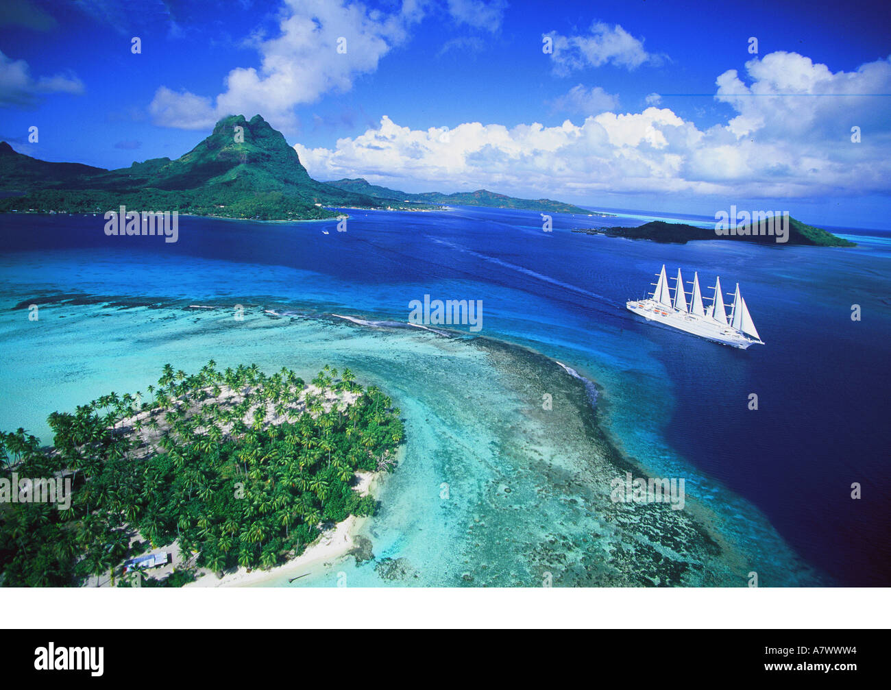 France, France, vue aérienne du Club Med II (bateau de croisière), à ...
