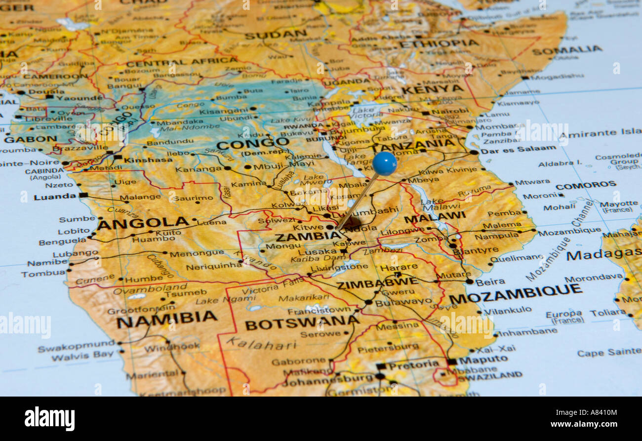 Carte de la zambie Banque de photographies et d’images à haute ...