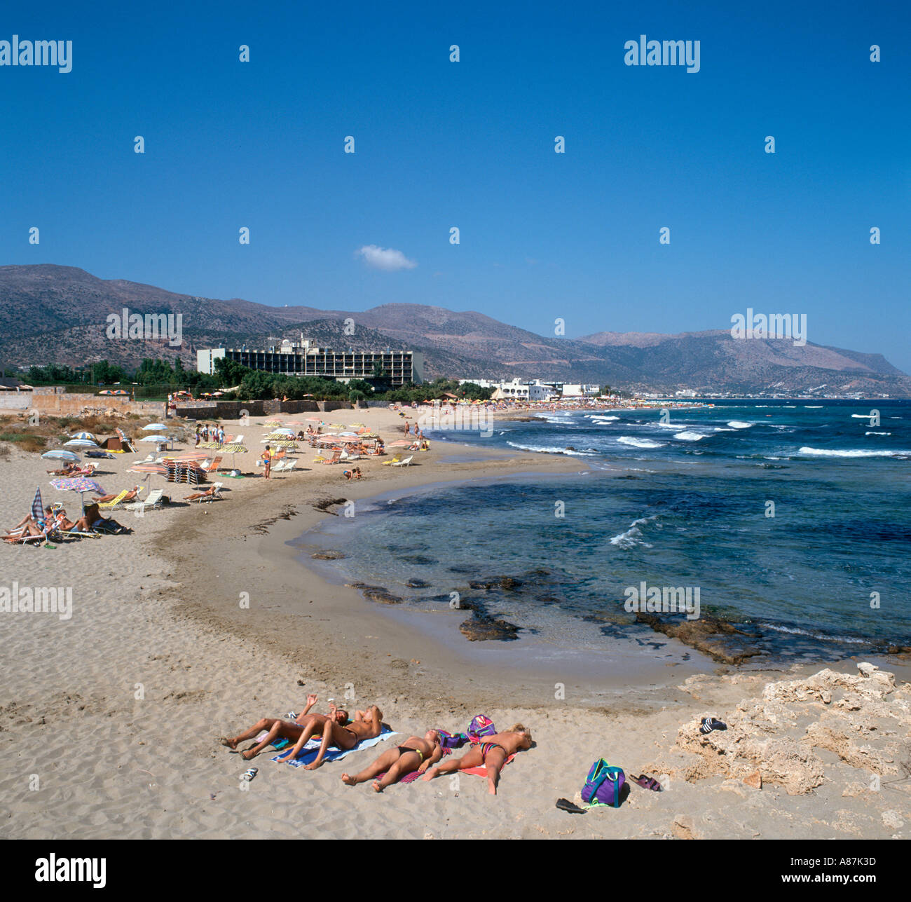 Malia Beach Crete Banque d'image et photos - Alamy