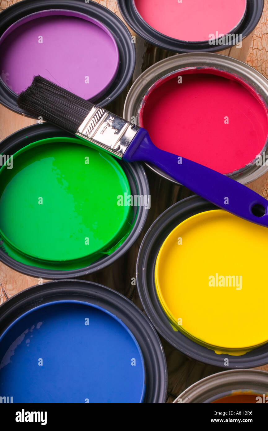 Pots de peinture pastel vert Banque de photographies et d’images à ...