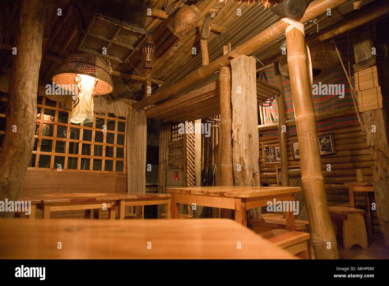 Bamboo House Cafe, Sagada, dans le nord de Luzon, Philippines Photo ...