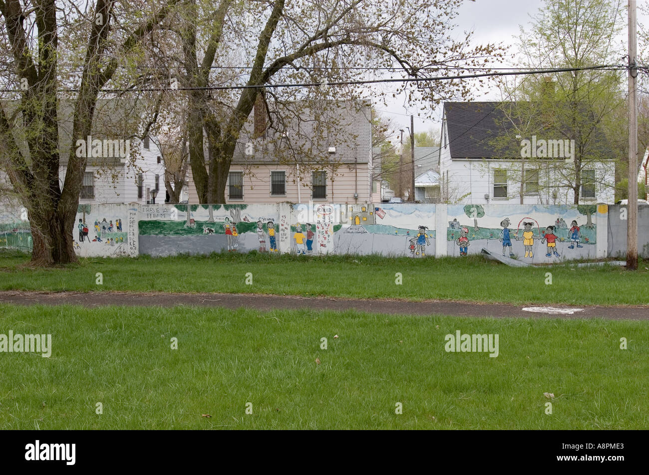 Mur de ségrégation Detroit s Photo Stock - Alamy