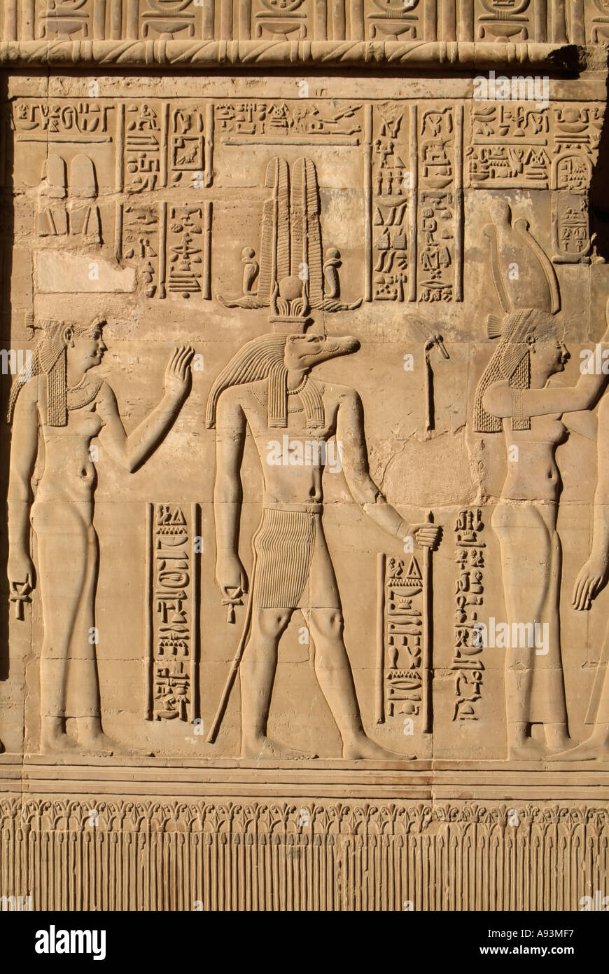 La sculpture de secours de la tête de crocodile Sobek, Dieu, Kom Ombo ...