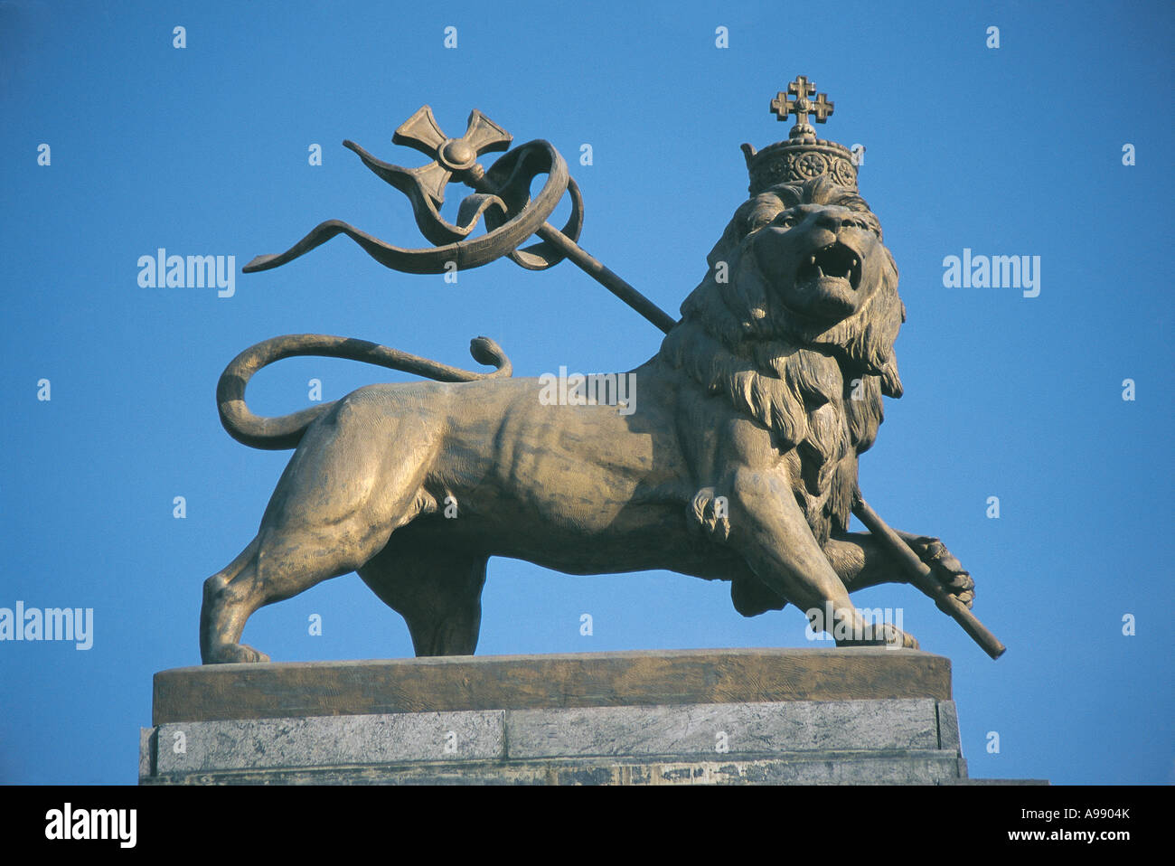 Statue de lion de Juda à la gare Addis Ababa Ethiopie Photo Stock - Alamy