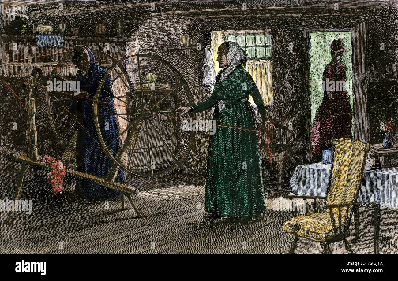 Spinning women 19th century Banque de photographies et d’images à haute ...