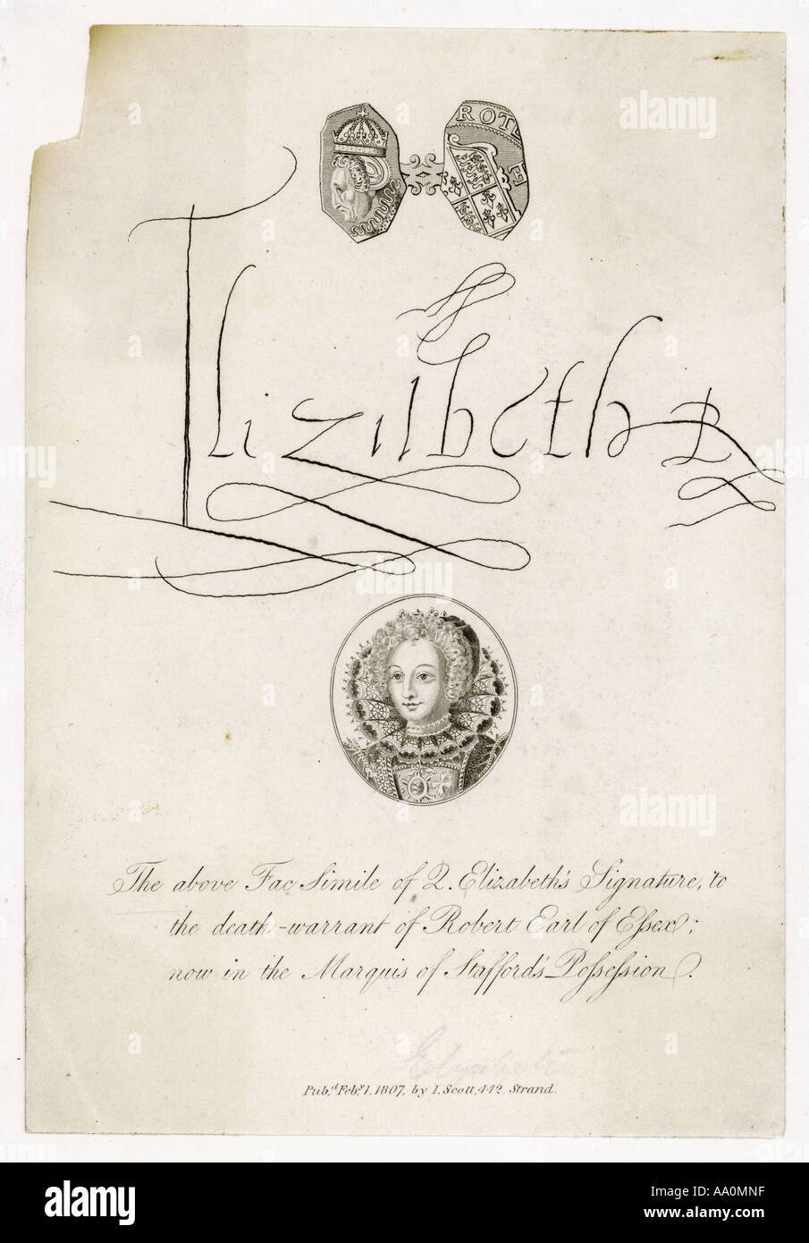 Elizabeth signature Banque de photographies et d’images à haute ...