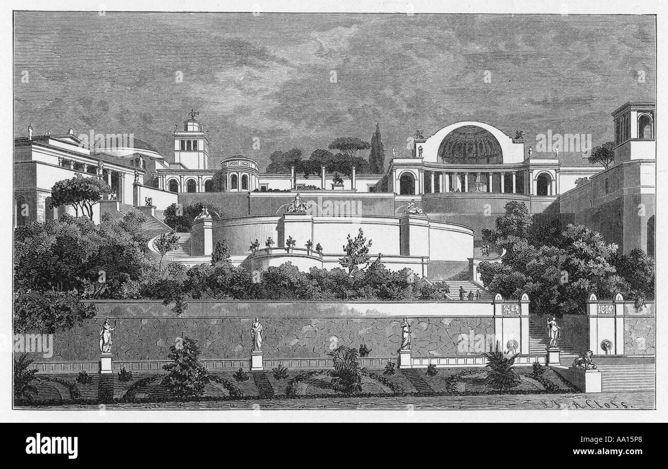 Hadrians villa Banque d'images noir et blanc - Alamy