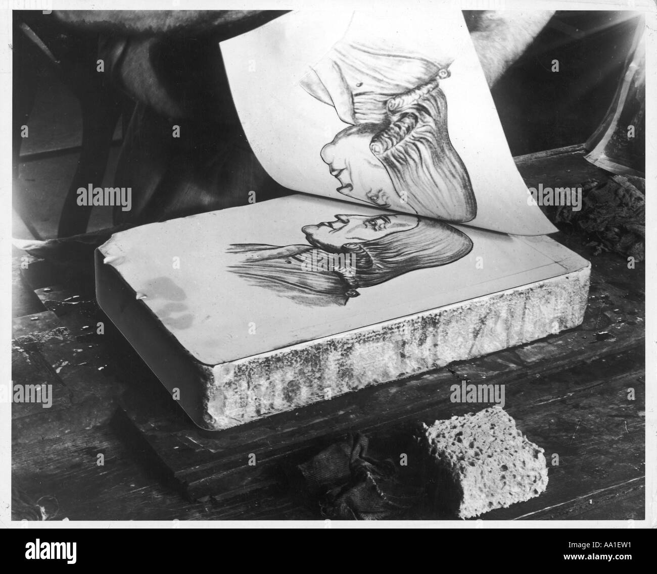 L'art de la lithographie sur pierre Banque de photographies et d’images ...