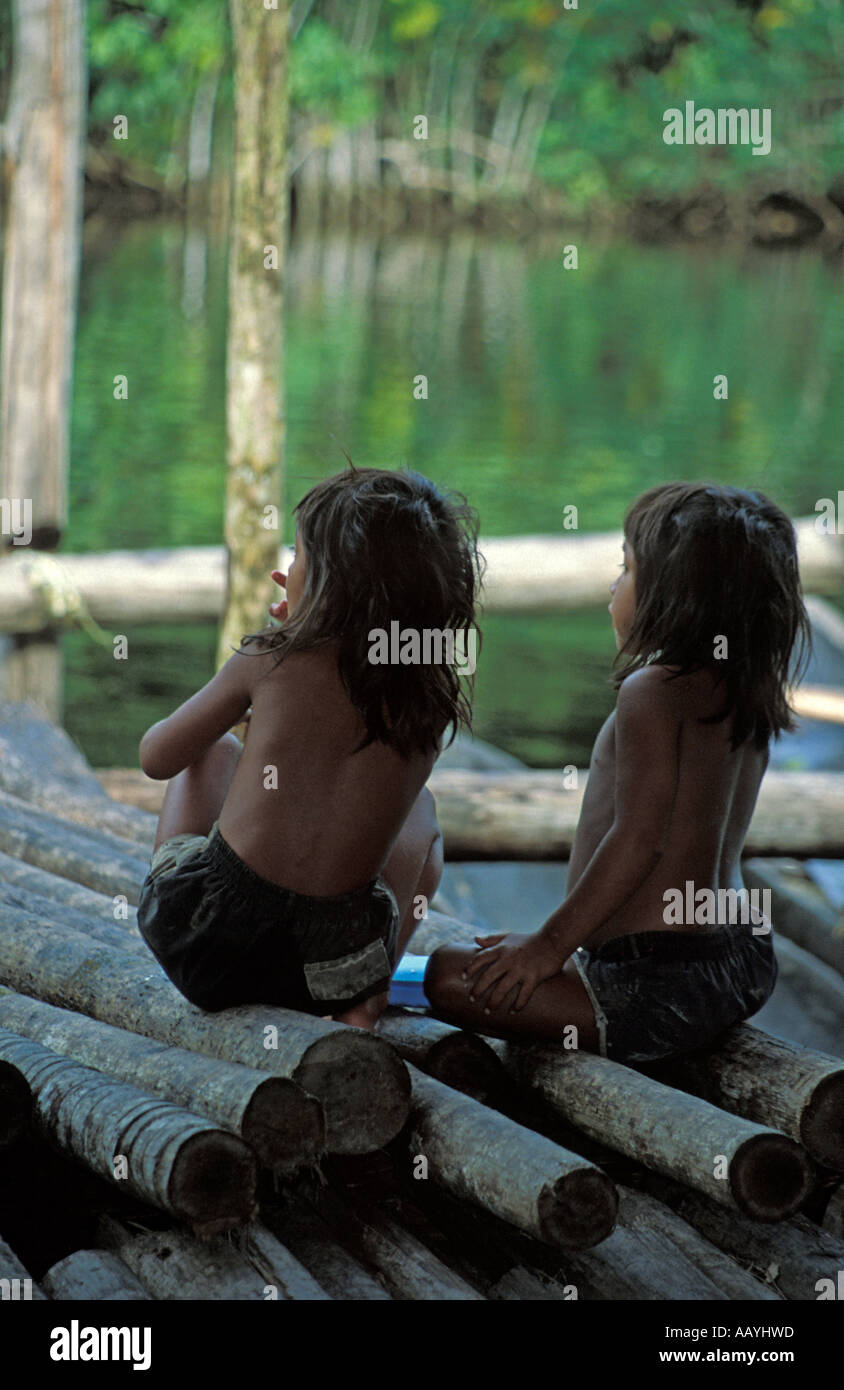 Niños indigenas del amazonas Banque de photographies et d’images à ...