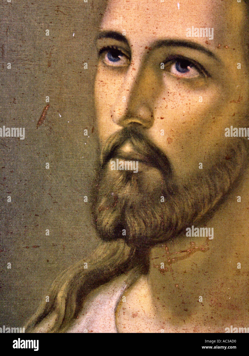 Jésus Christ fresque ancienne église des sentiers à Tissiniva Crète ...