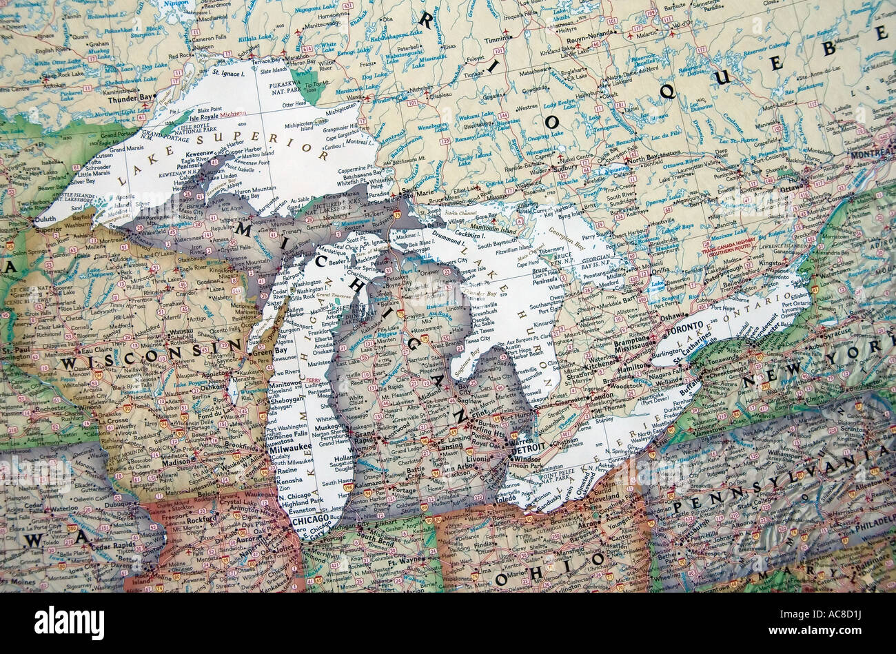 Niagara wisconsin sur une carte Banque de photographies et d’images à ...