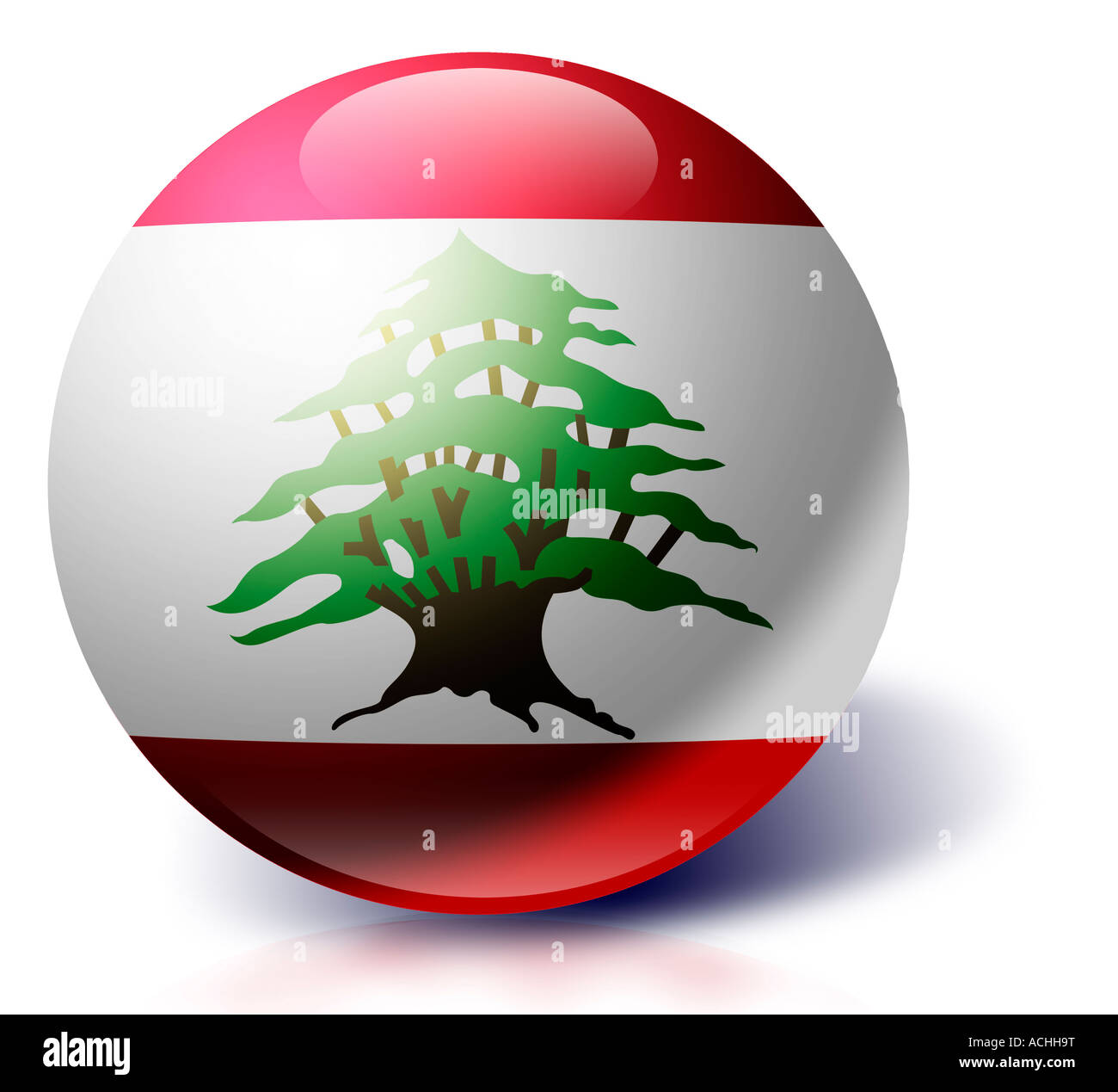 Liban drapeau comme une bille de verre cèdre du Liban Photo Stock - Alamy