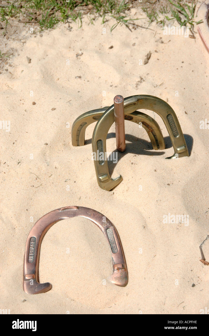 Horseshoe PIT et chaussures pour le vrai jeu à dude ranch fait dans l ...