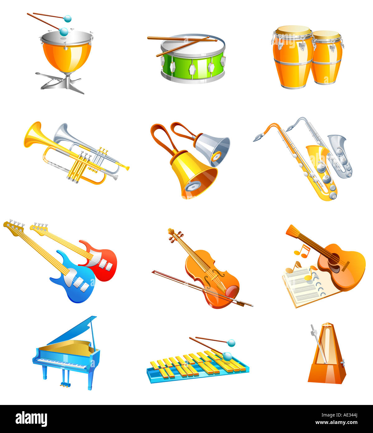 Différents types d'instruments de musique Photo Stock - Alamy
