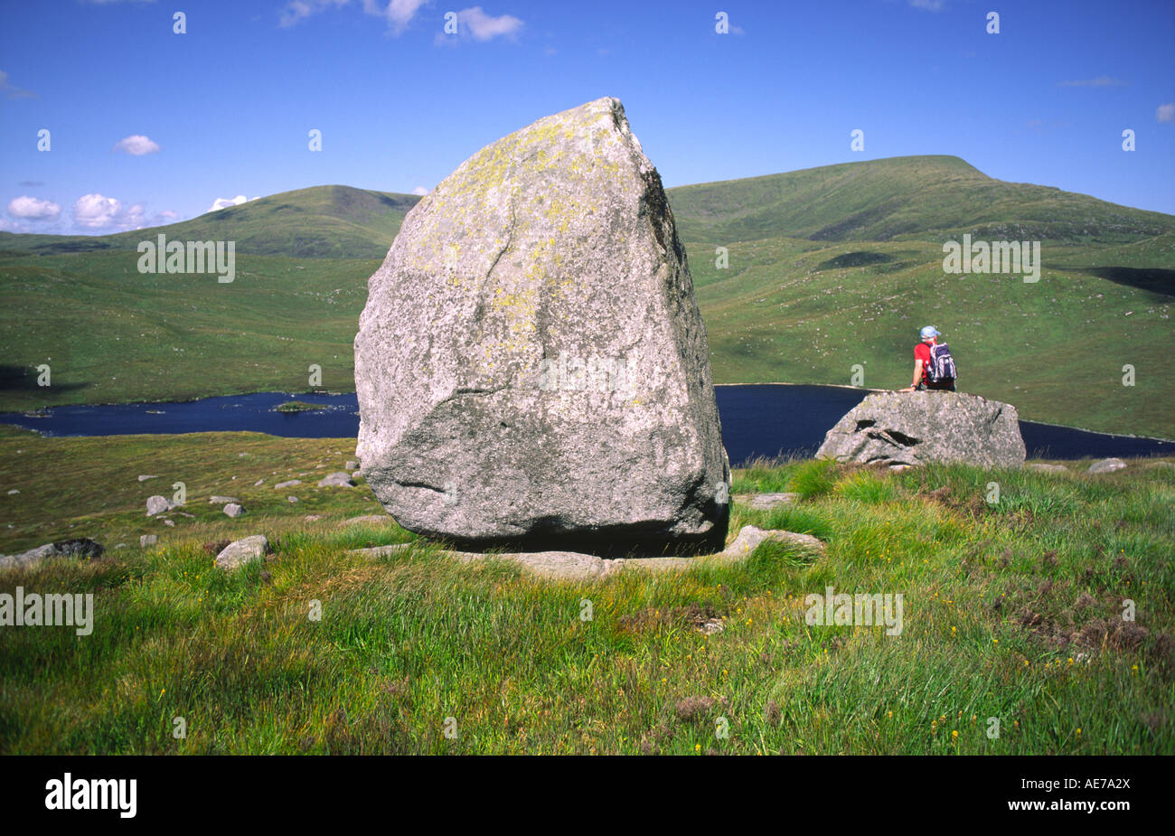 La randonnée dans la région de Galloway Hills Ecosse décombres ...