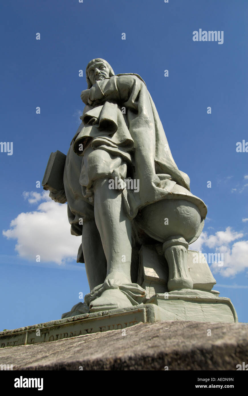 Statue en bronze de philosophe René Descartes, Descartes, sud Touraine ...
