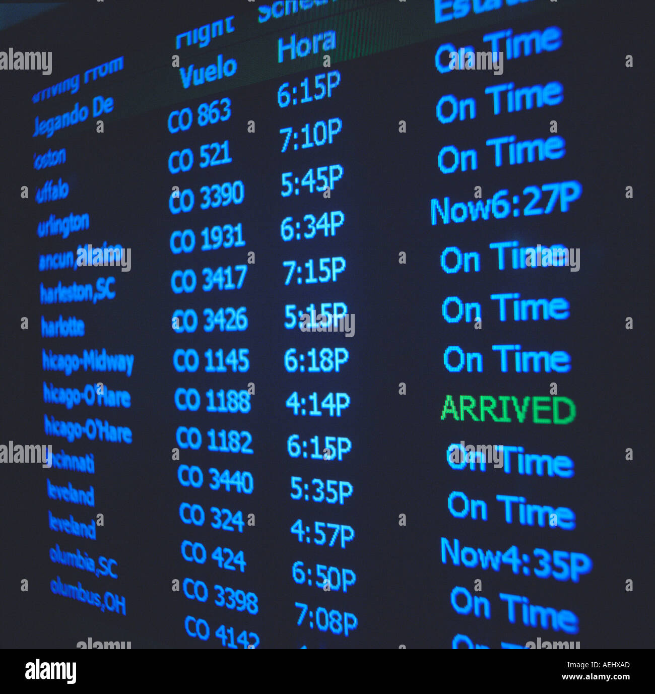 Arrival screen Banque de photographies et d’images à haute résolution - Alamy