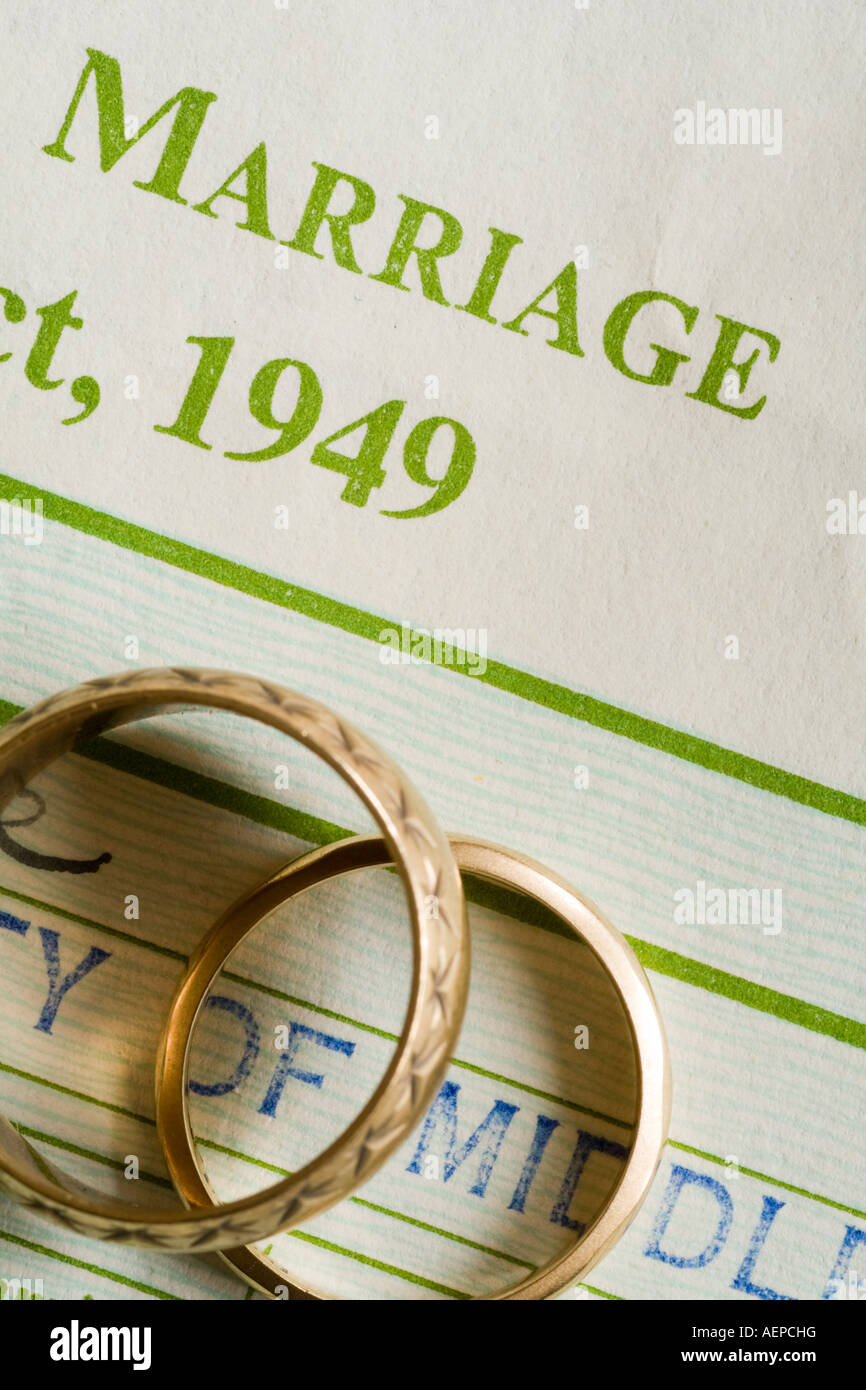 Certificat de mariage Banque de photographies et d’images à haute résolution - Alamy