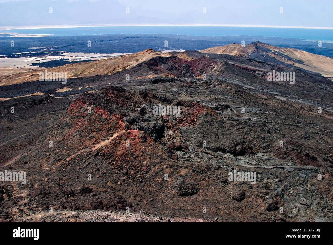 Volcan Ardoukoba dans la vallée du Rift, Djibouti, Afrique Photo Stock ...