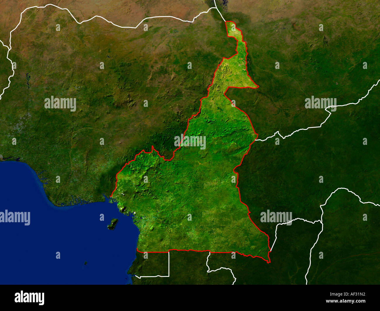 Carte du cameroun avec les regions Banque de photographies et d’images ...