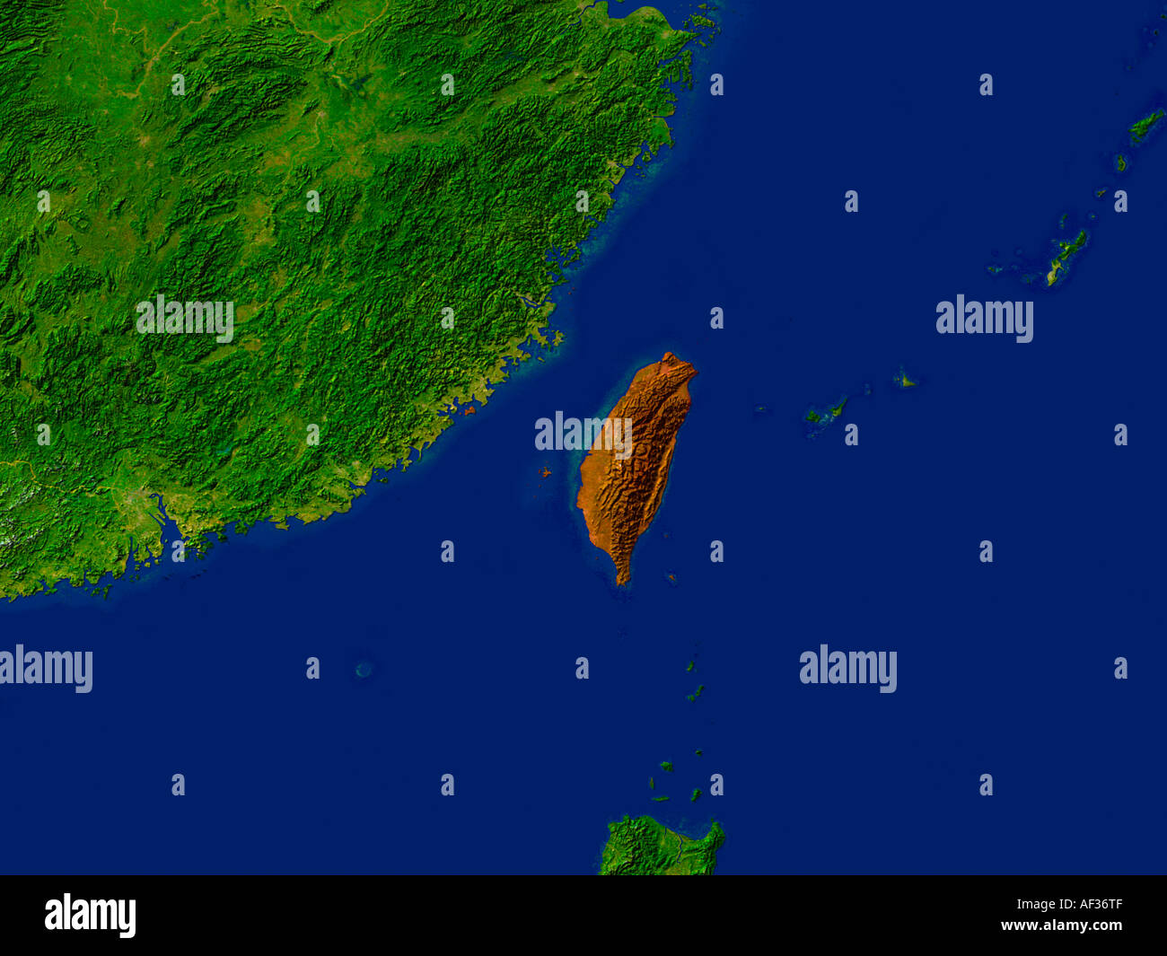 Taiwan map satellite geography Banque de photographies et d’images à ...