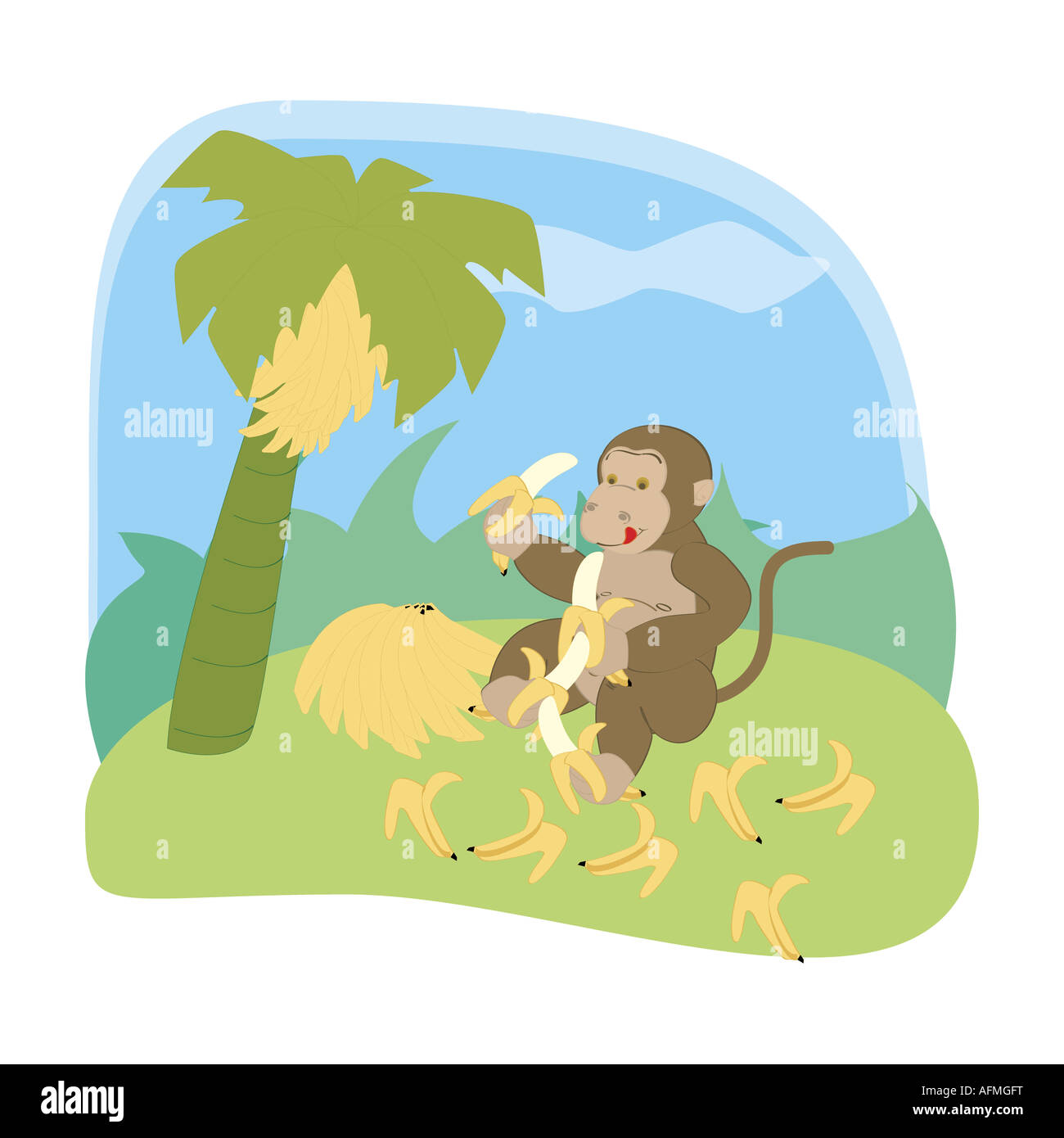 Singe mangeant des bananes Banque de photographies et d’images à haute ...