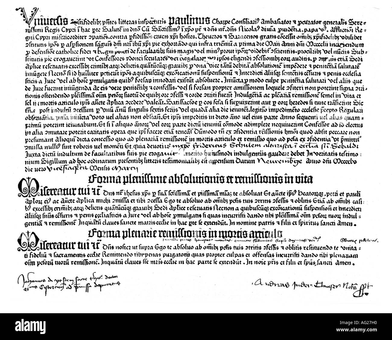 Lettre d'indulgence gutenberg Banque de photographies et d’images à ...