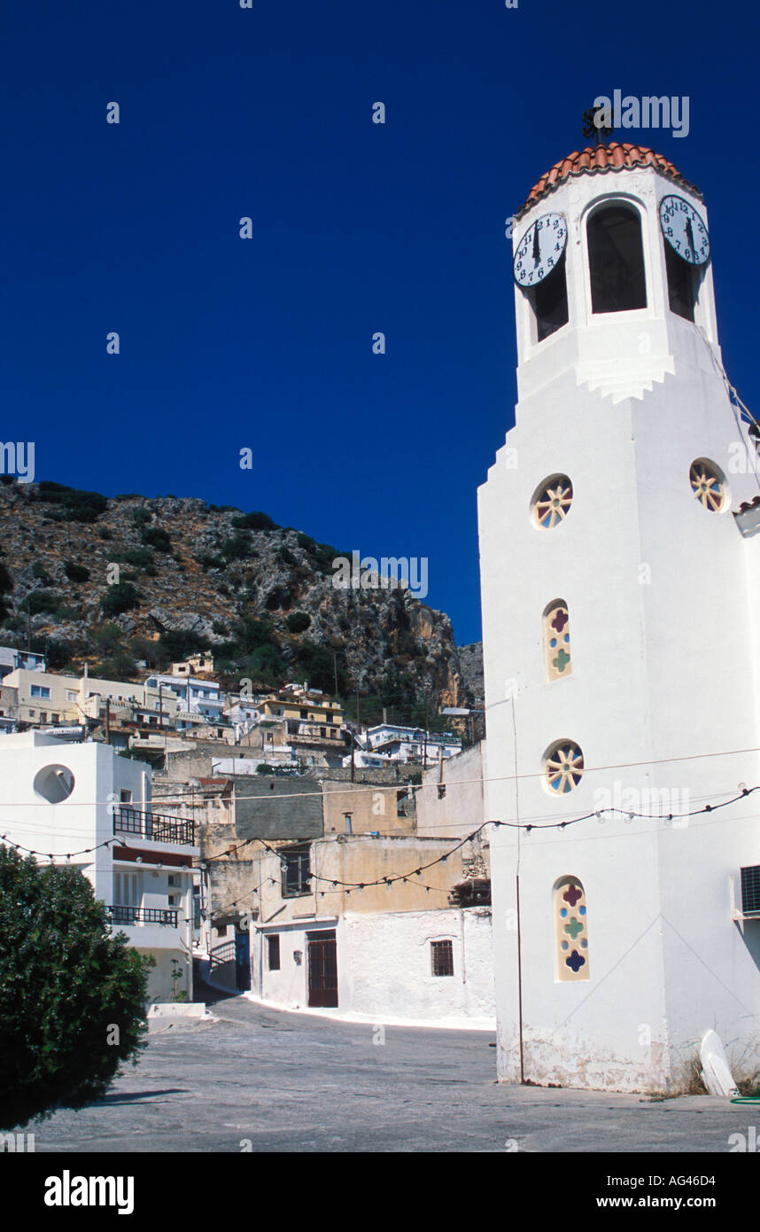 Église et village de Krista Crete Grèce Photo Stock - Alamy