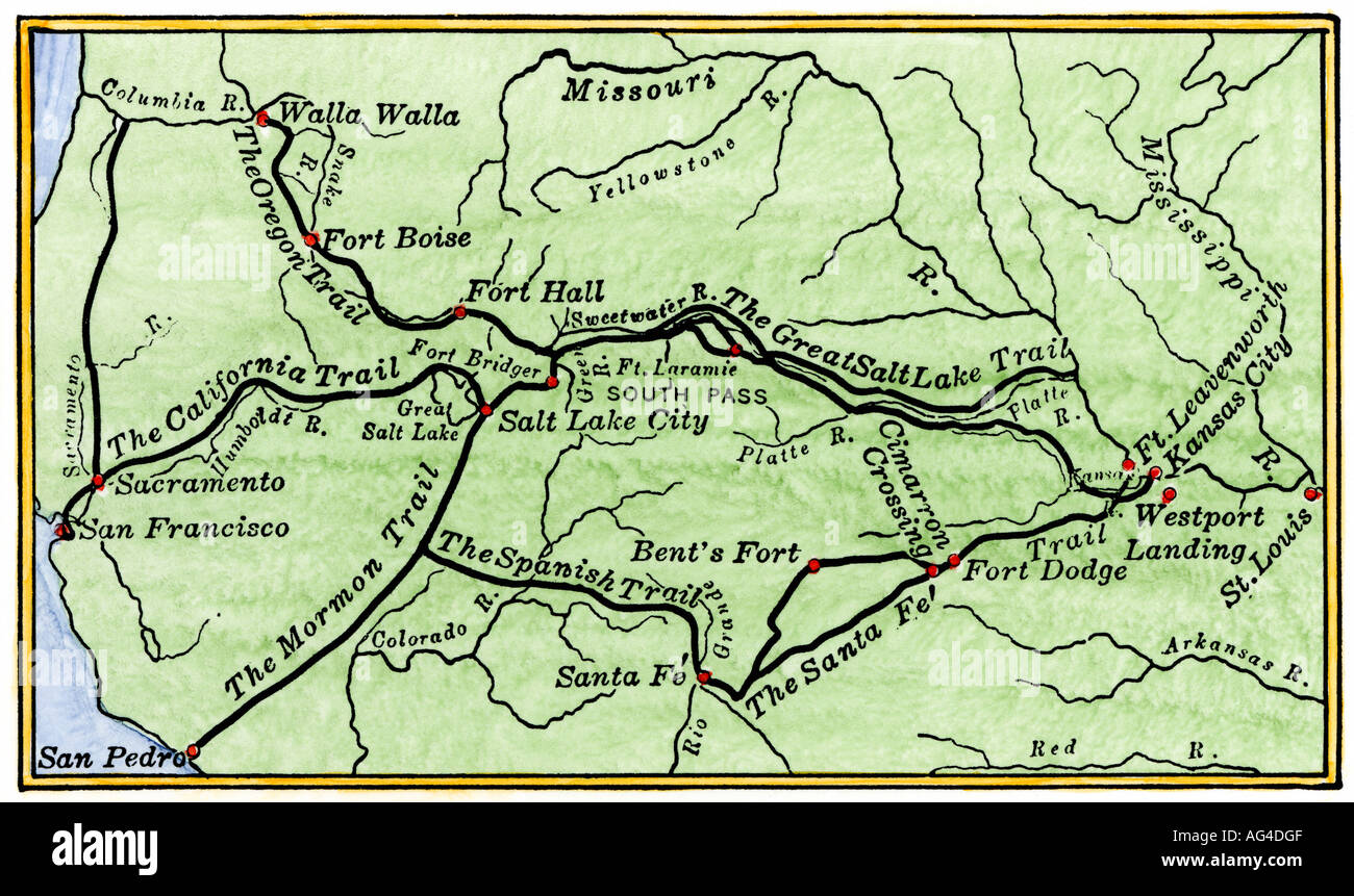 Oregon trail map Banque de photographies et d’images à haute résolution ...