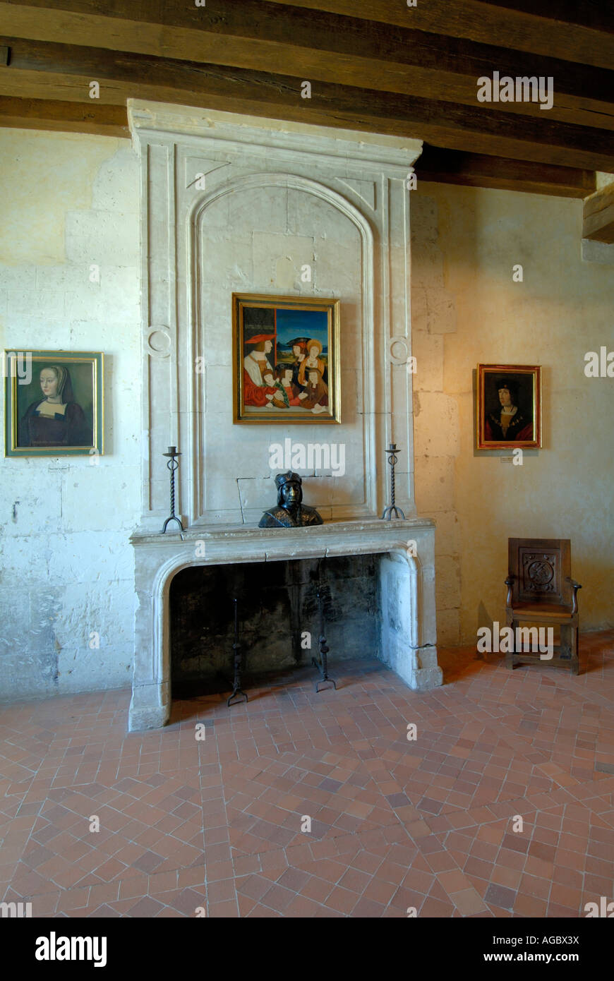 Intérieur de la Royal Lodge (Logis Royal), le château de Loches, sud-Touraine, France Photo ...