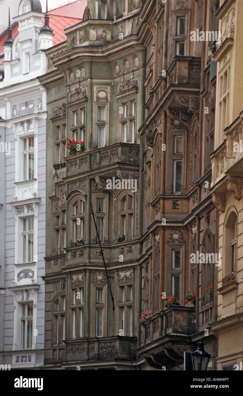 Détails de la façade baroque dans les rues de Prague Photo Stock - Alamy