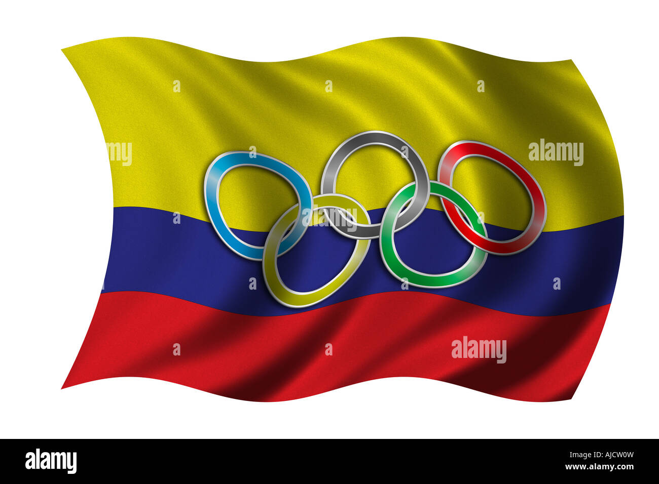 Drapeau de la Colombie avec symbole olympique Photo Stock - Alamy