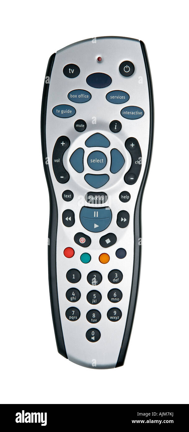 Télécommande pour la télévision numérique interactive isolated on white ...