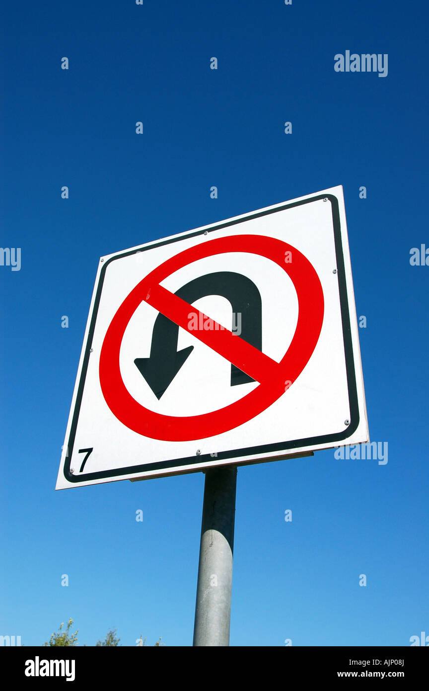 Uturn sign Banque de photographies et d’images à haute résolution - Alamy