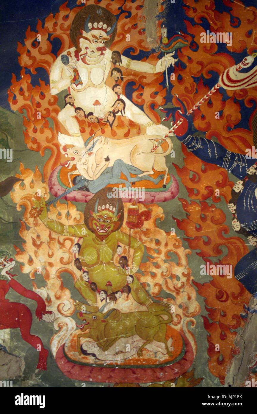 Les divinités du bouddhisme tibétain dans la peinture murale Thiksey ...