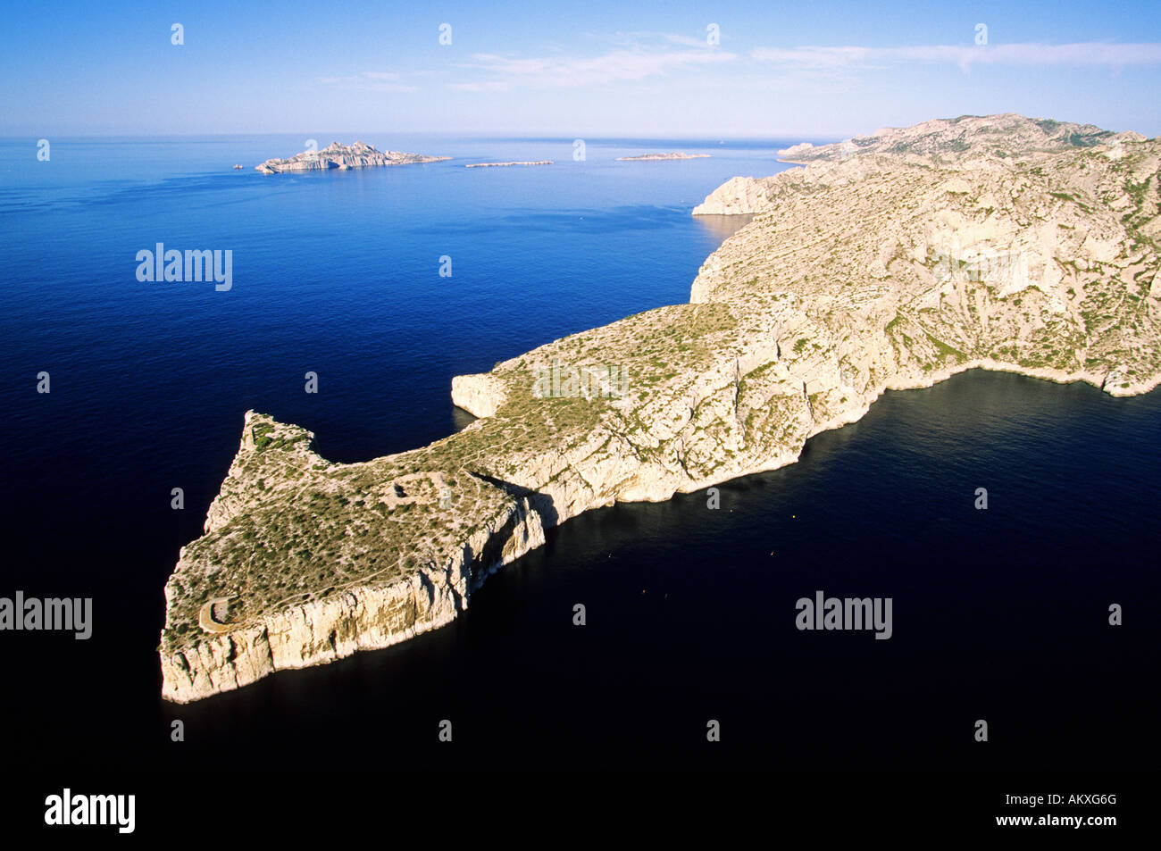 France, Bouches du Rhône, Calanques de Marseille, le Cap Morgiou (vue ...