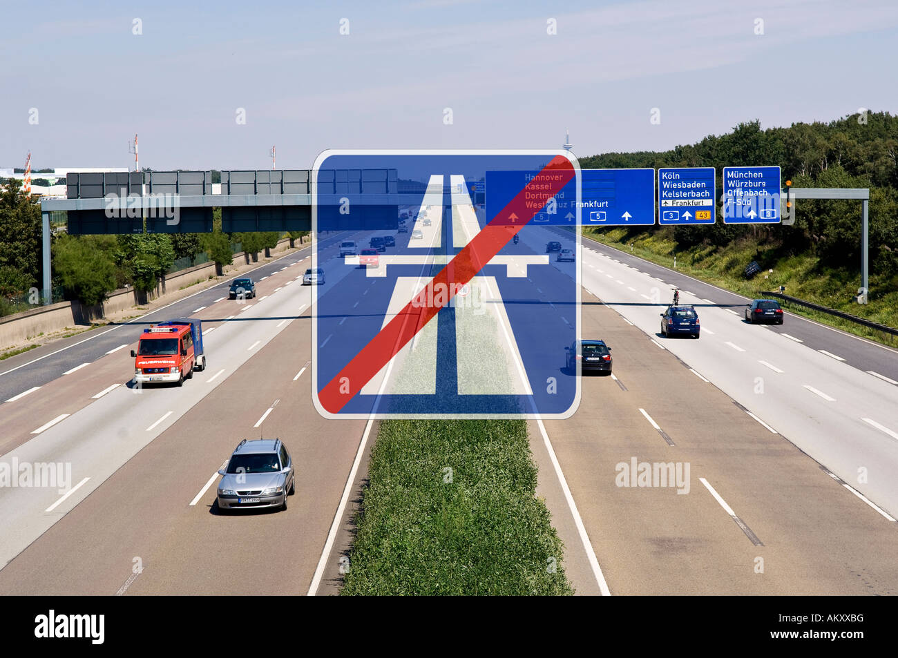 Signe De Fin D'autoroute Banque d'image et photos - Alamy