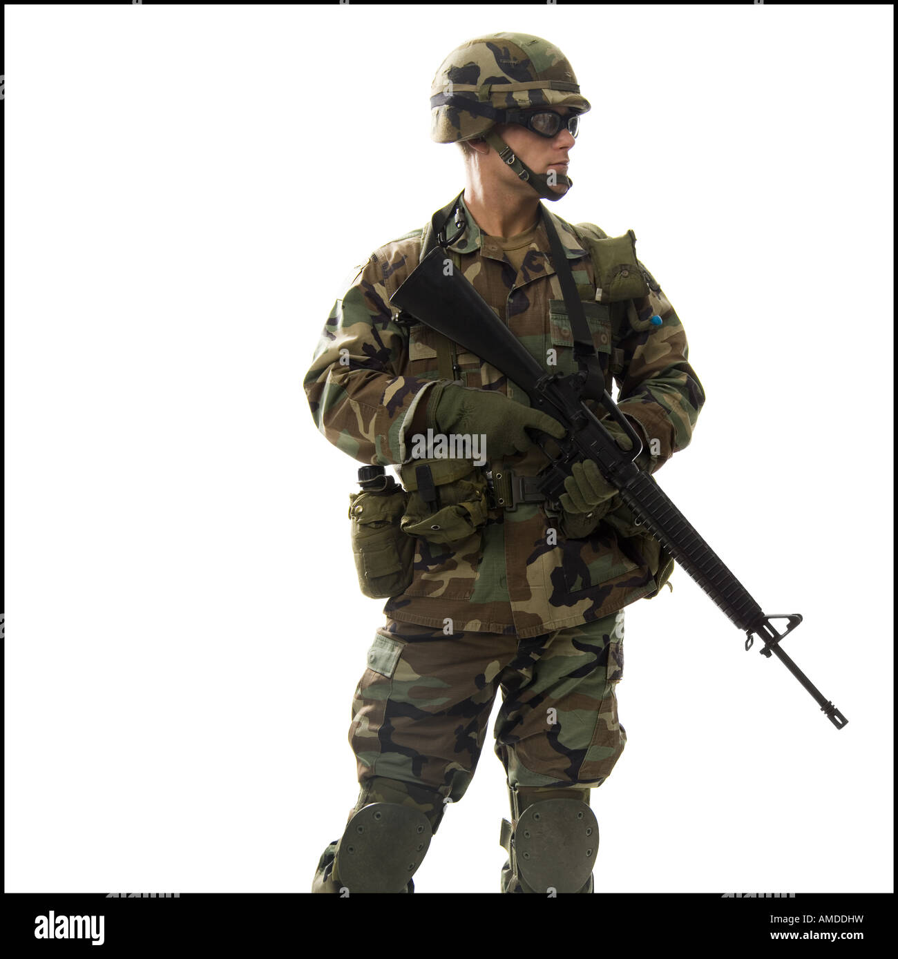 Army soldier gun white Banque de photographies et d’images à haute ...