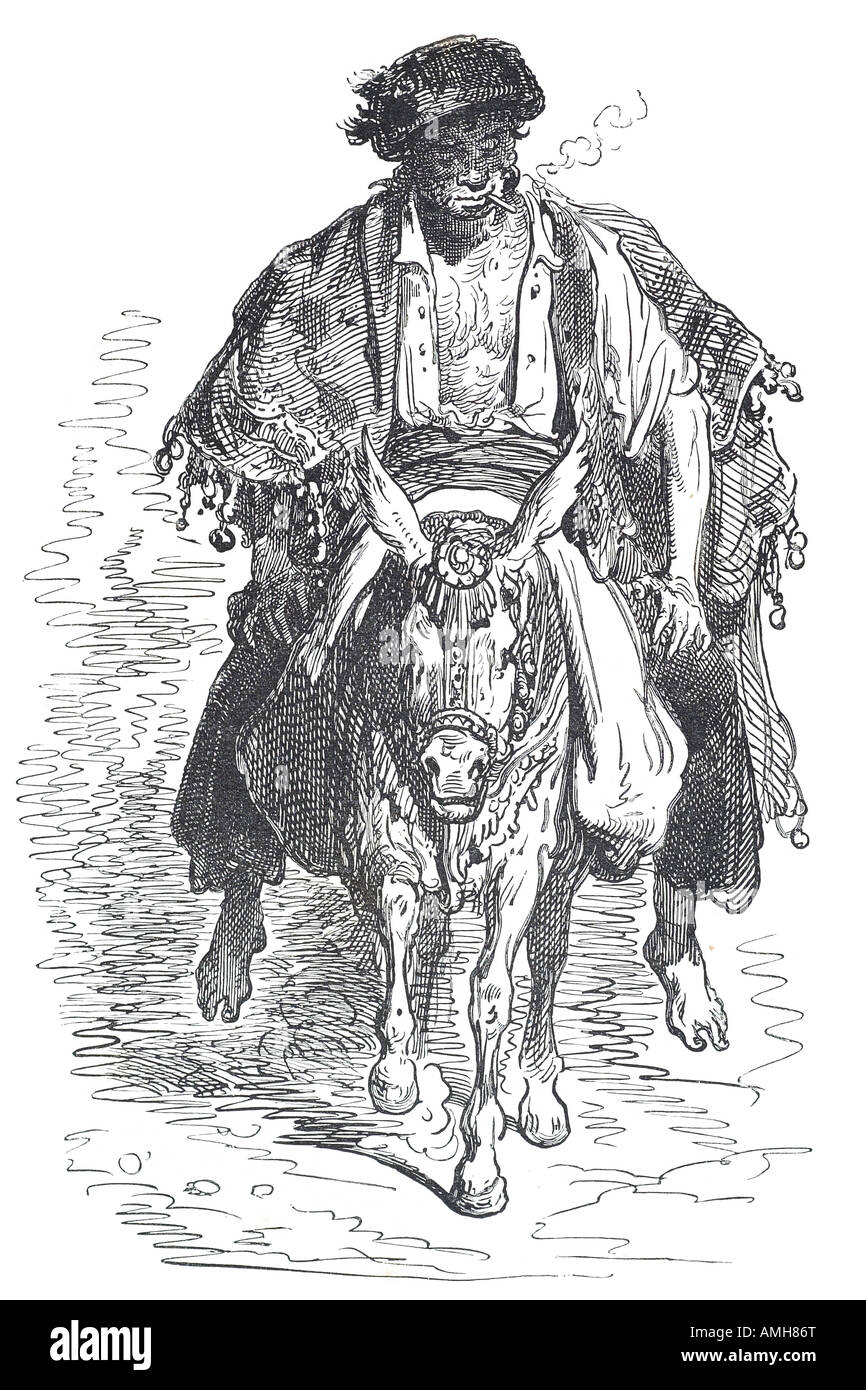 Muletier Grenade colporteur Gypsy Wanderer itinérants espagne espagnol ...