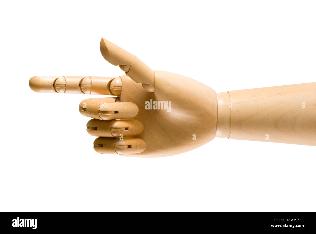 Main en bois indiquant l'index de cette façon des gestes poser pour la ...