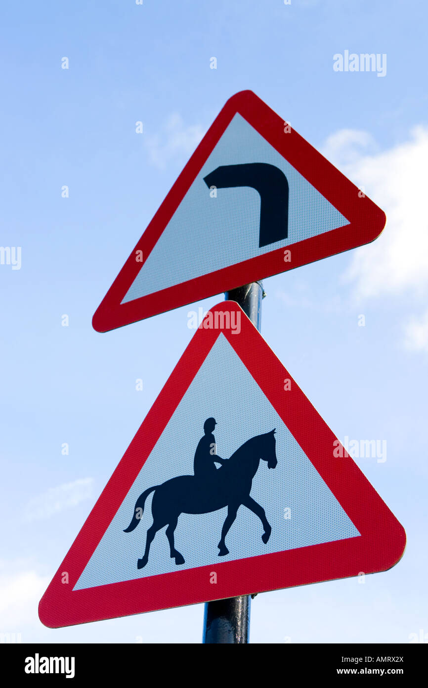 Panneau de signalisation d'équitation Banque de photographies et d ...