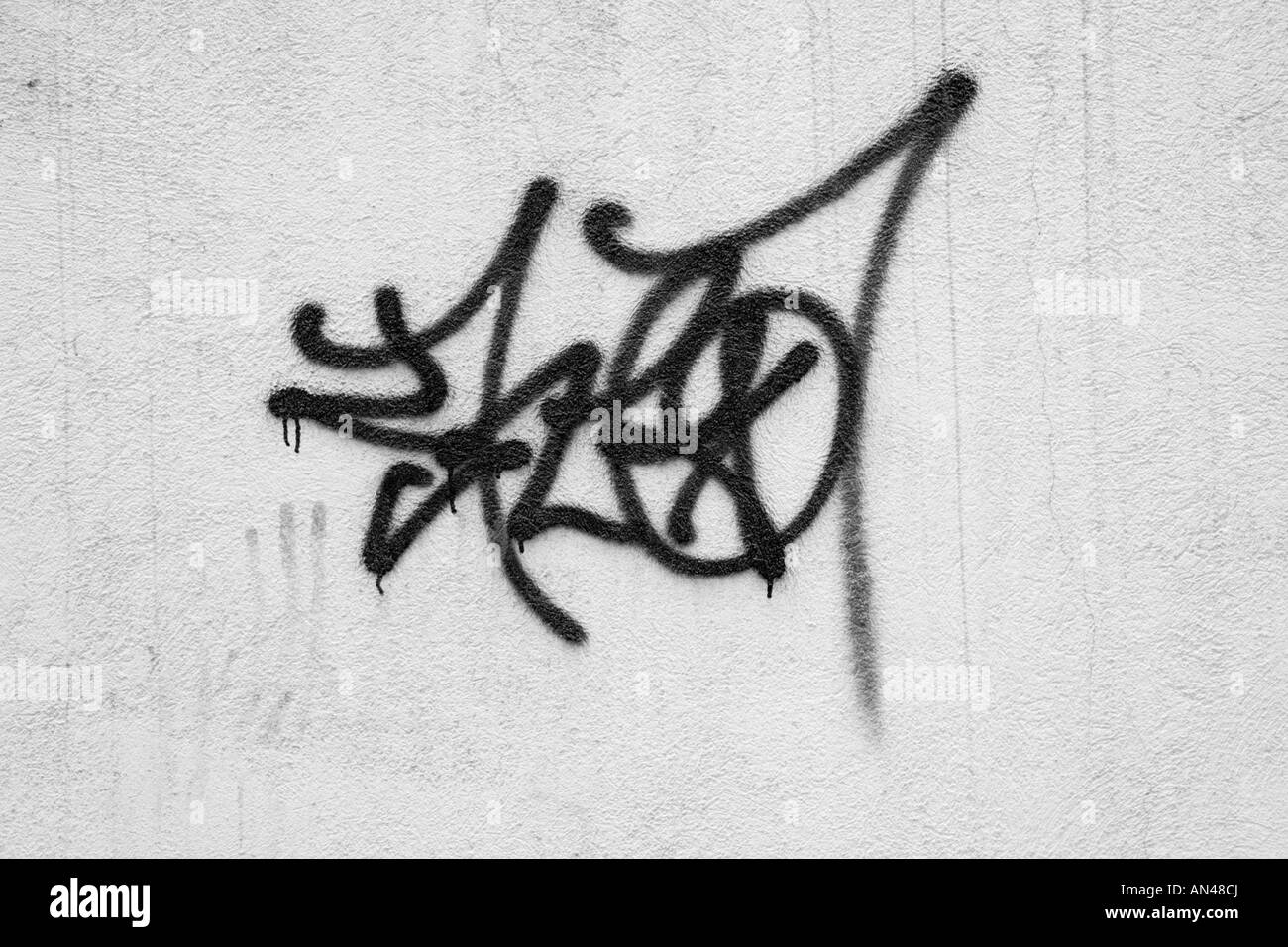 L'écriture sur le mur Banque d'images noir et blanc - Alamy