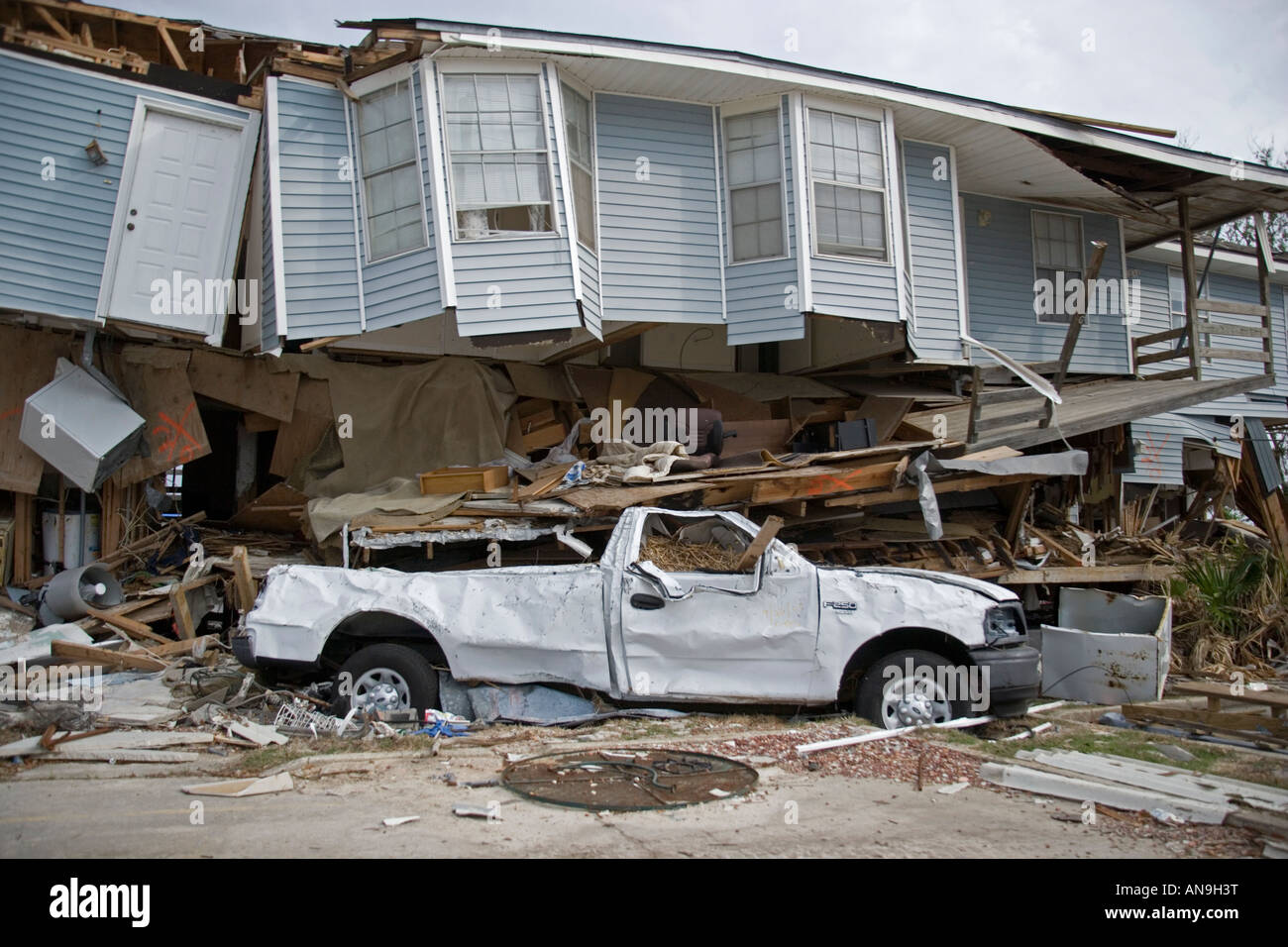 Dommages causés par l'Ouragan Katrina Slidell Louisiane sur les rives ...
