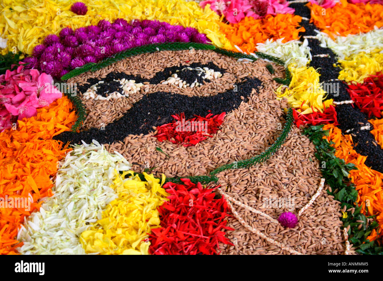 Onam pookalam tapis floral onam festival kerala Banque de photographies ...
