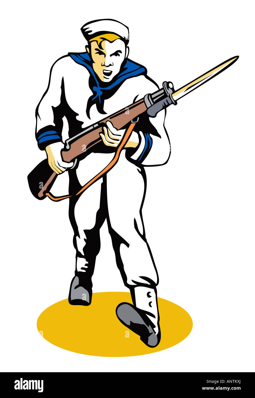 La seconde guerre mondiale soldat marin américain à coups de baïonnette ...