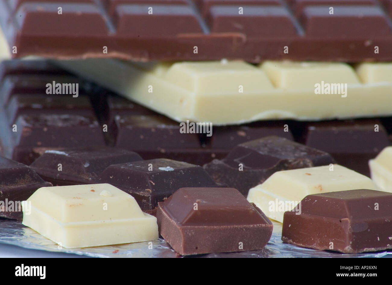 Trois types de chocolat Banque de photographies et d’images à haute ...