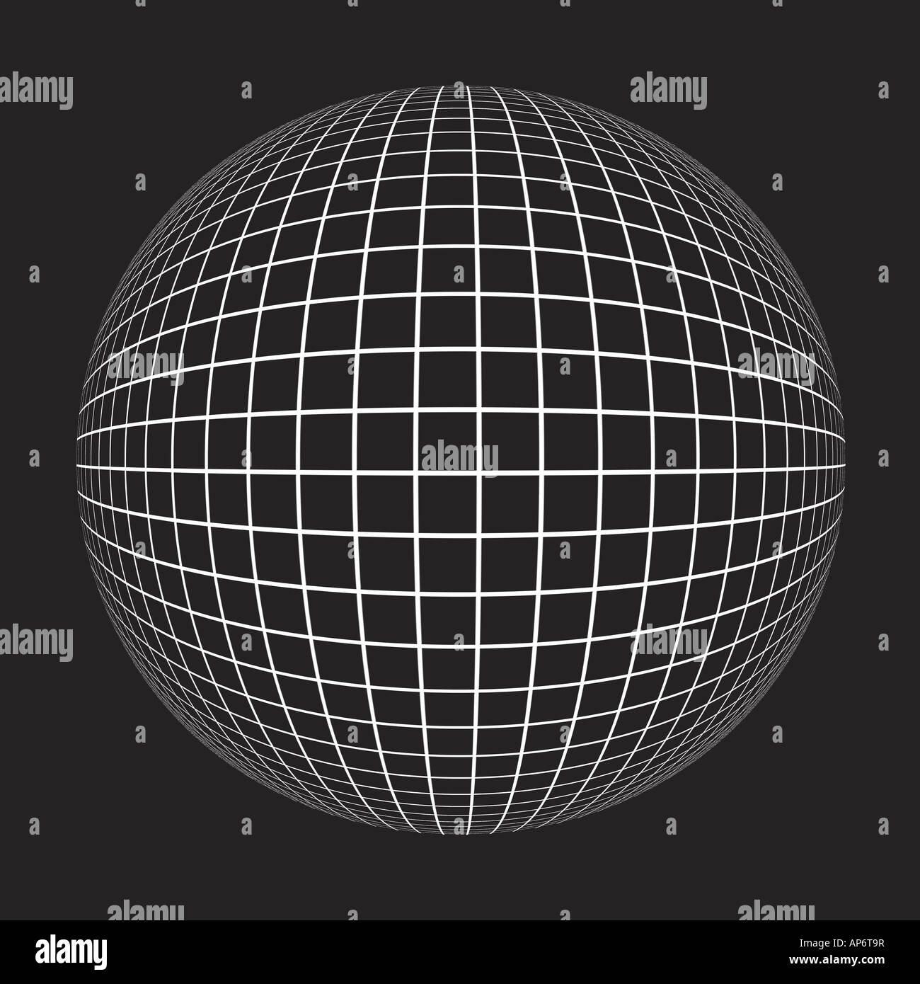 Boule Sphère Globe illustration numérique noir et blanc Photo Stock - Alamy